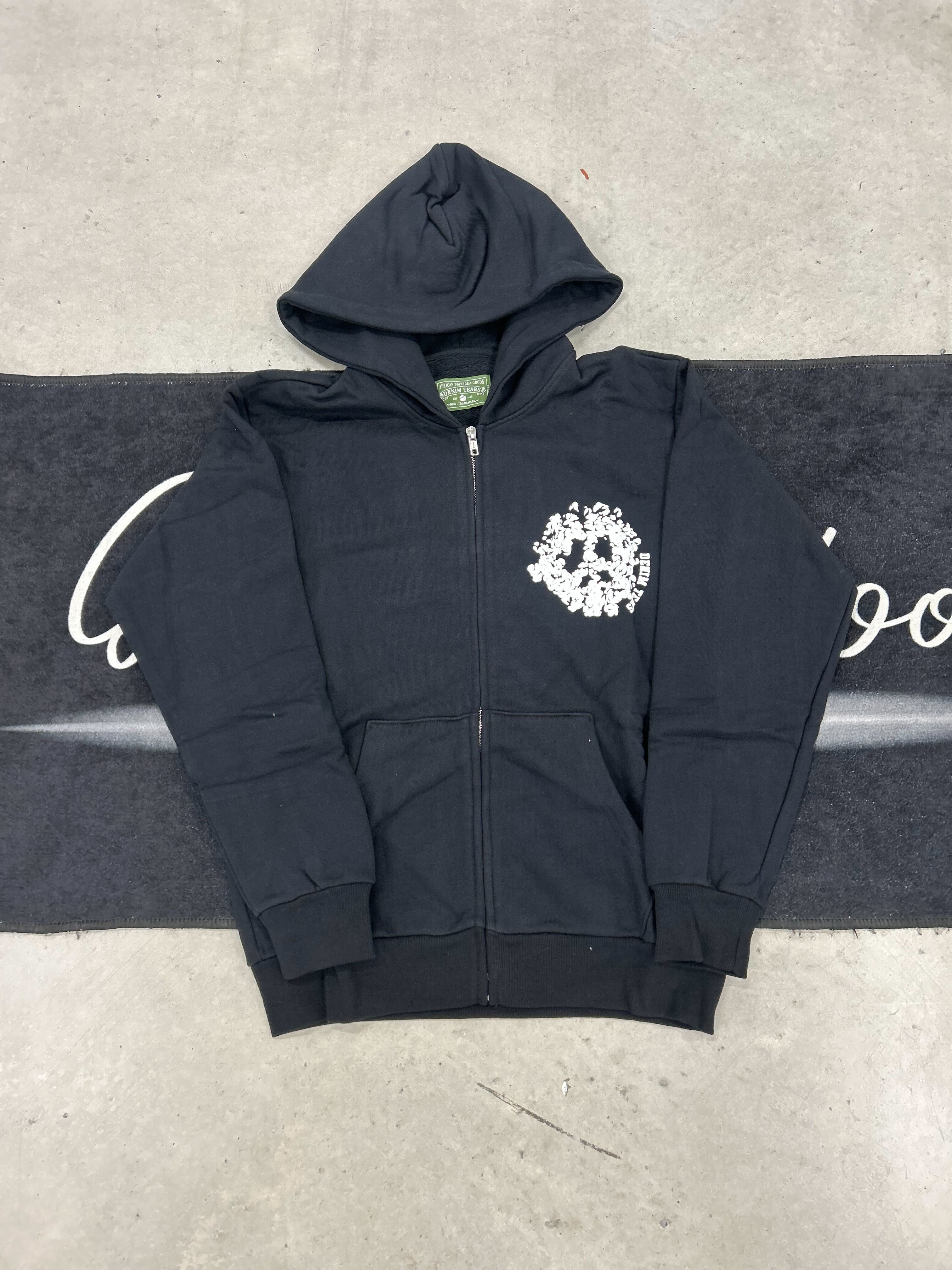 Denim Tears "Black University Zip Up" hoodie – GRAILS NEXT DOOR