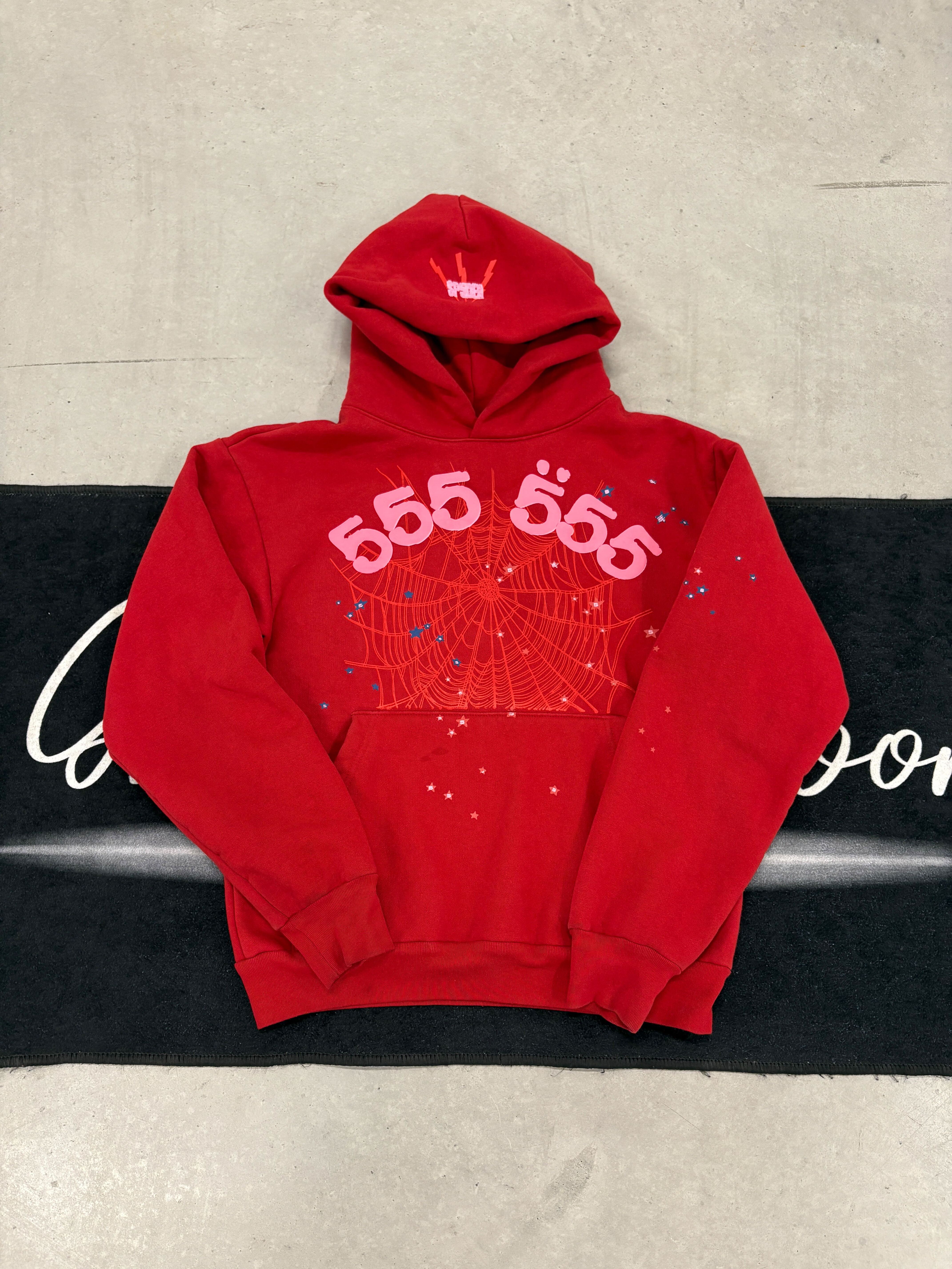 Sp5der “red 555” hoodie (used) – GRAILS NEXT DOOR